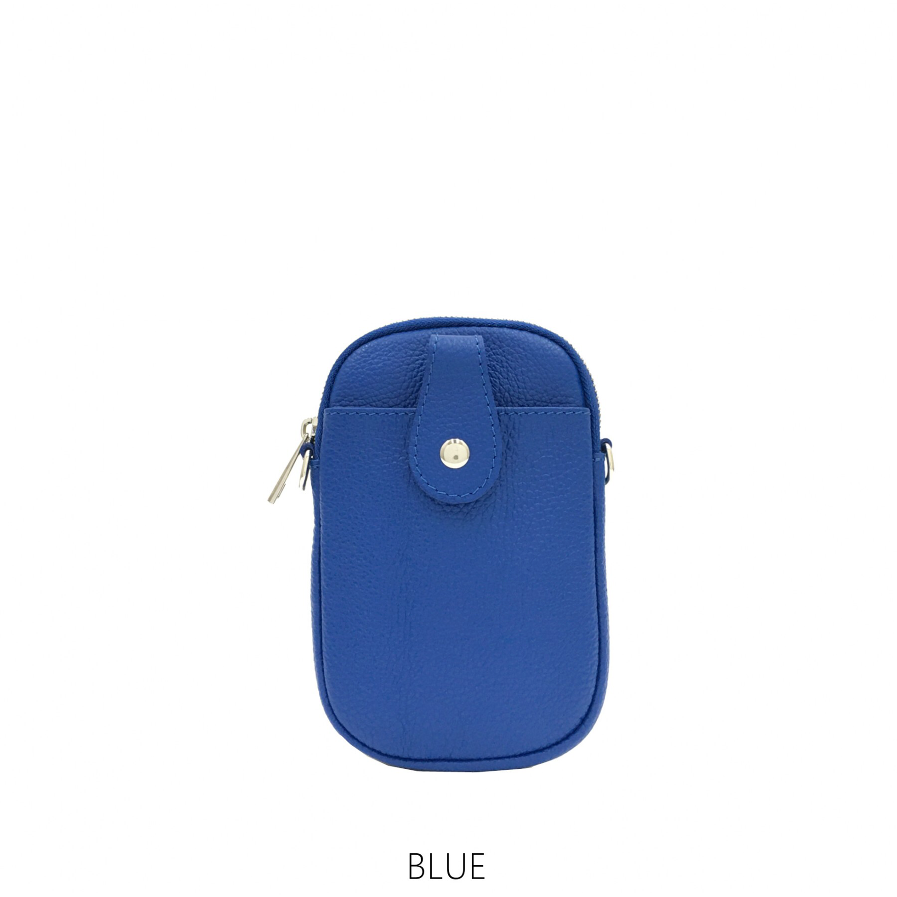 Blue Leather phone pouch with adjustable strap | Niche Handbags & Luggage