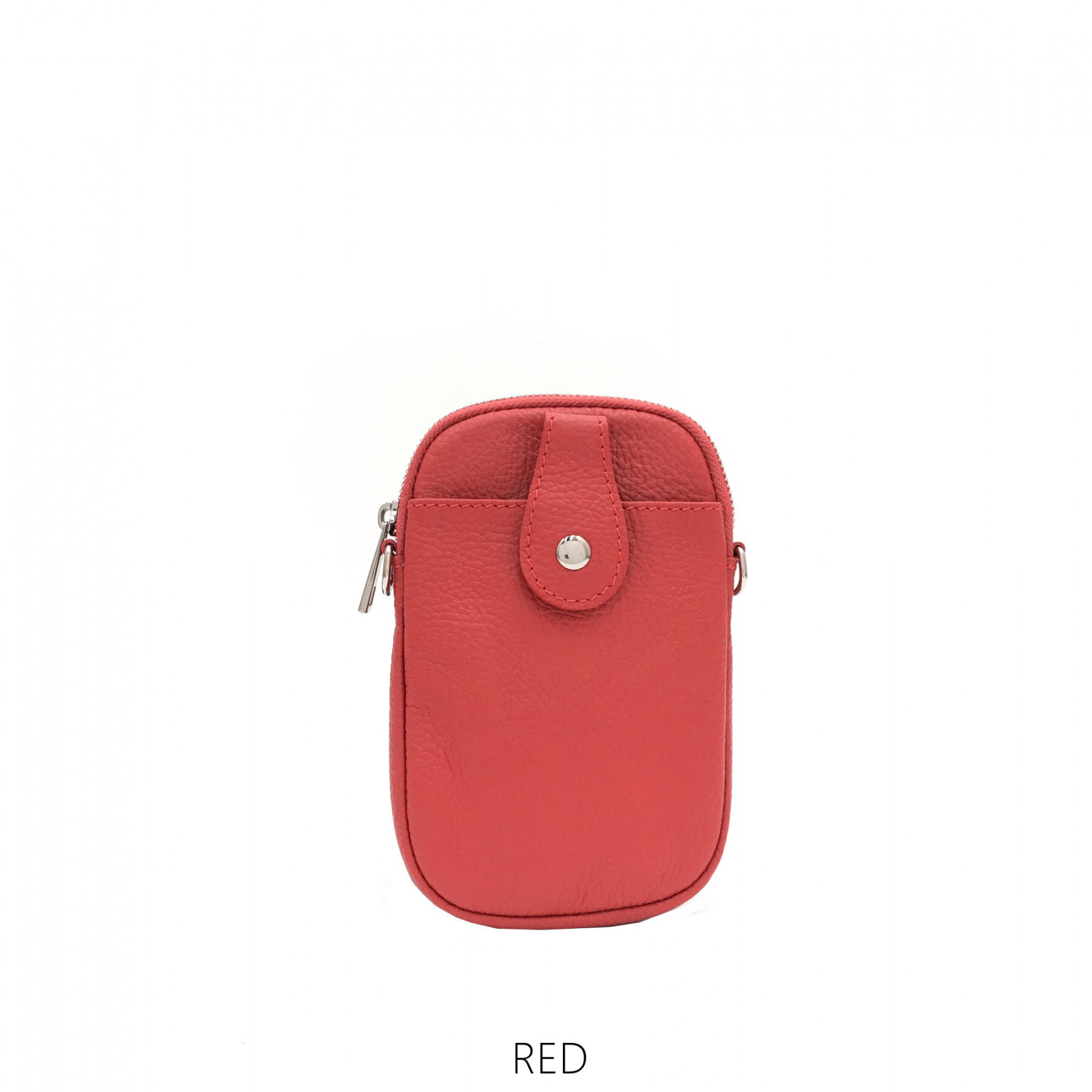Red Leather phone pouch with adjustable strap | Niche Handbags & Luggage