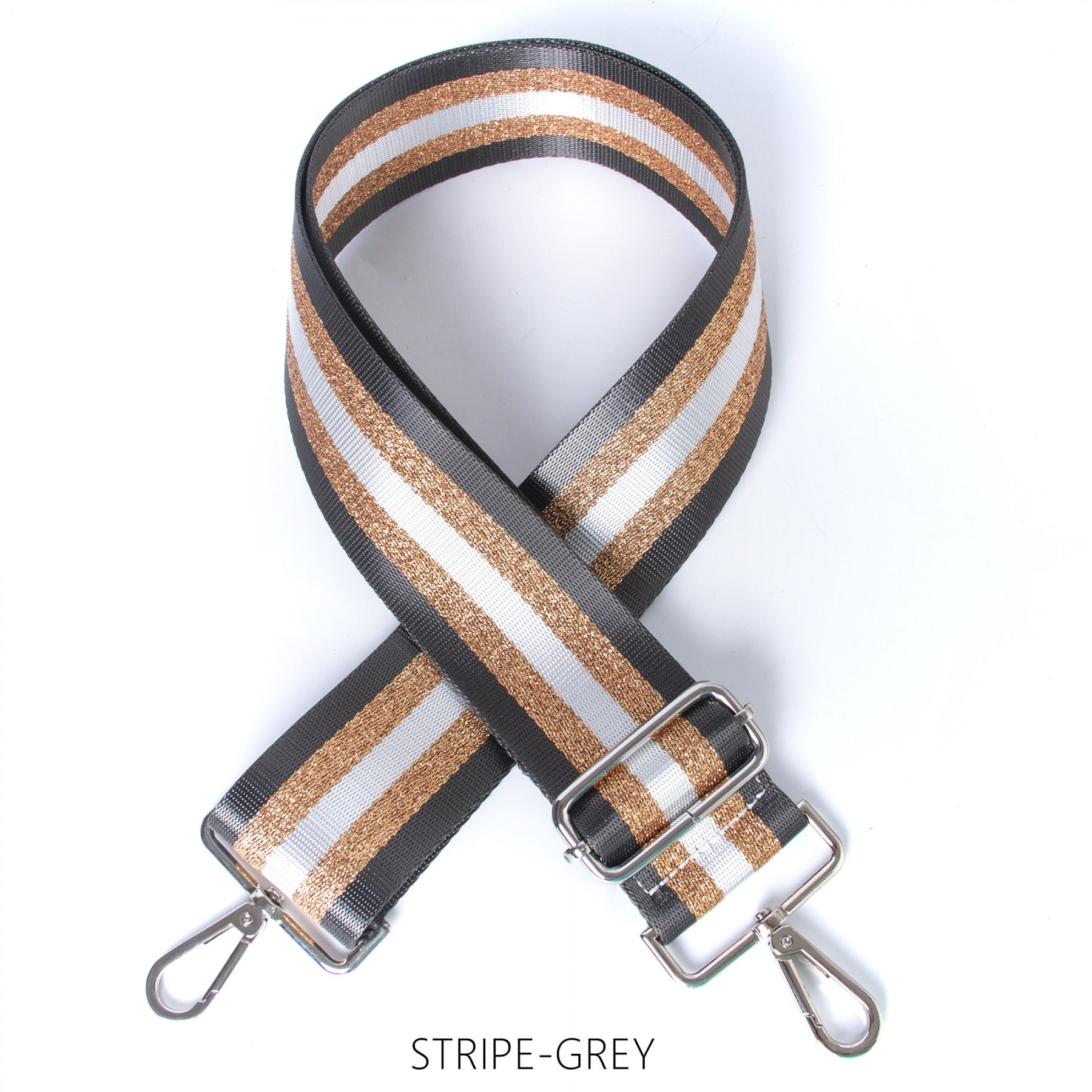 Grey stripe Adjustable interchangeable bag strap | Niche Handbags & Luggage